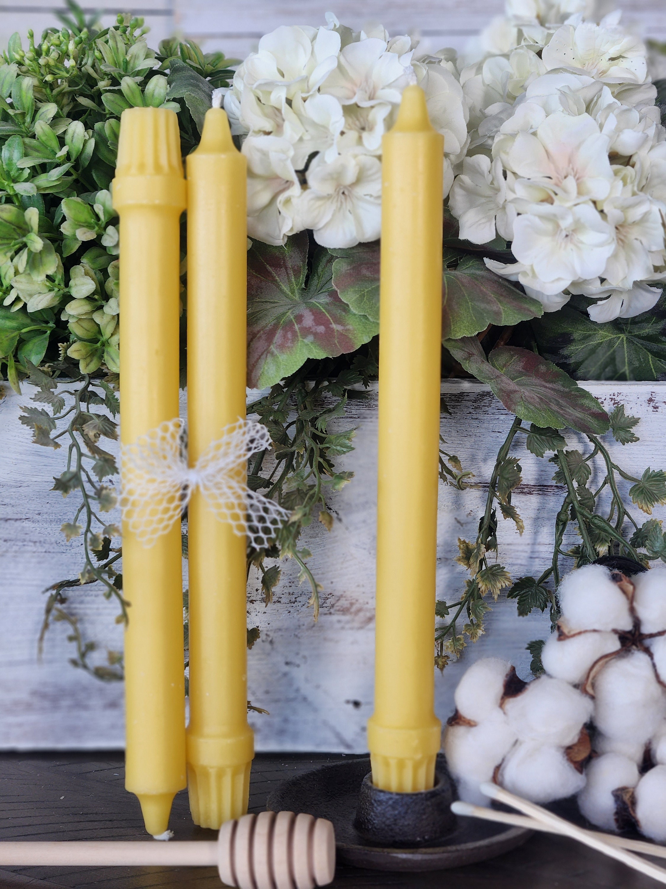 Pure Beeswax Tapers - Unscented and Scented 100% Beeswax Taper Candles ...