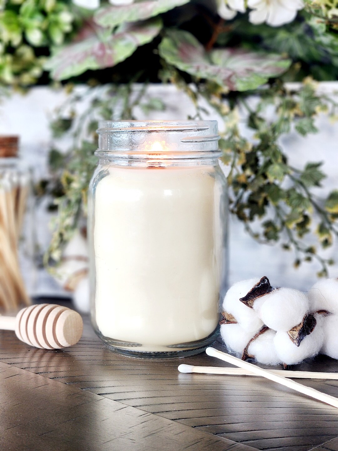 NEW Natural Soy Candle - Mason Jar Soy Candle - Beeswax Soy Candle ...