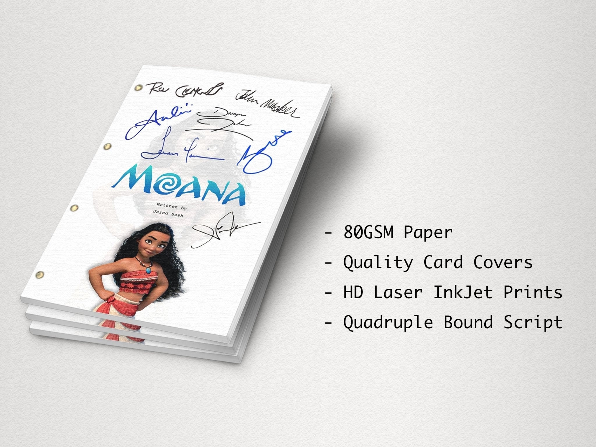 Moana Script Screenplay of Disney Film Signed reprints - Etsy UK