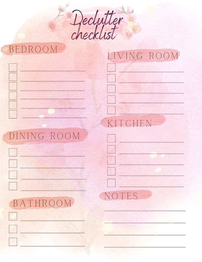 Declutter Checklist - Etsy