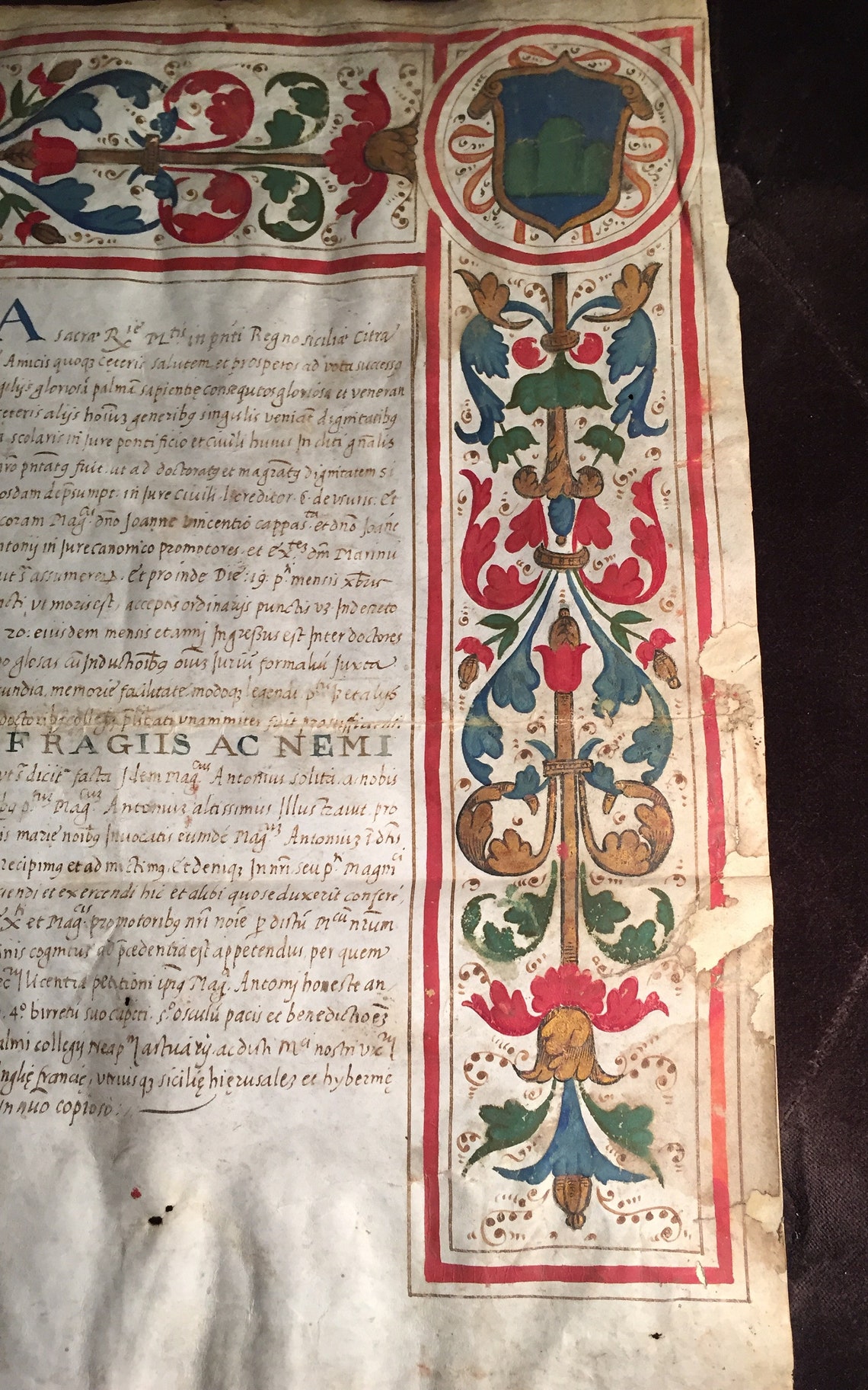Medieval Illuminated Manuscript Dated 1557 Hand Painted With Gold Leaf ...