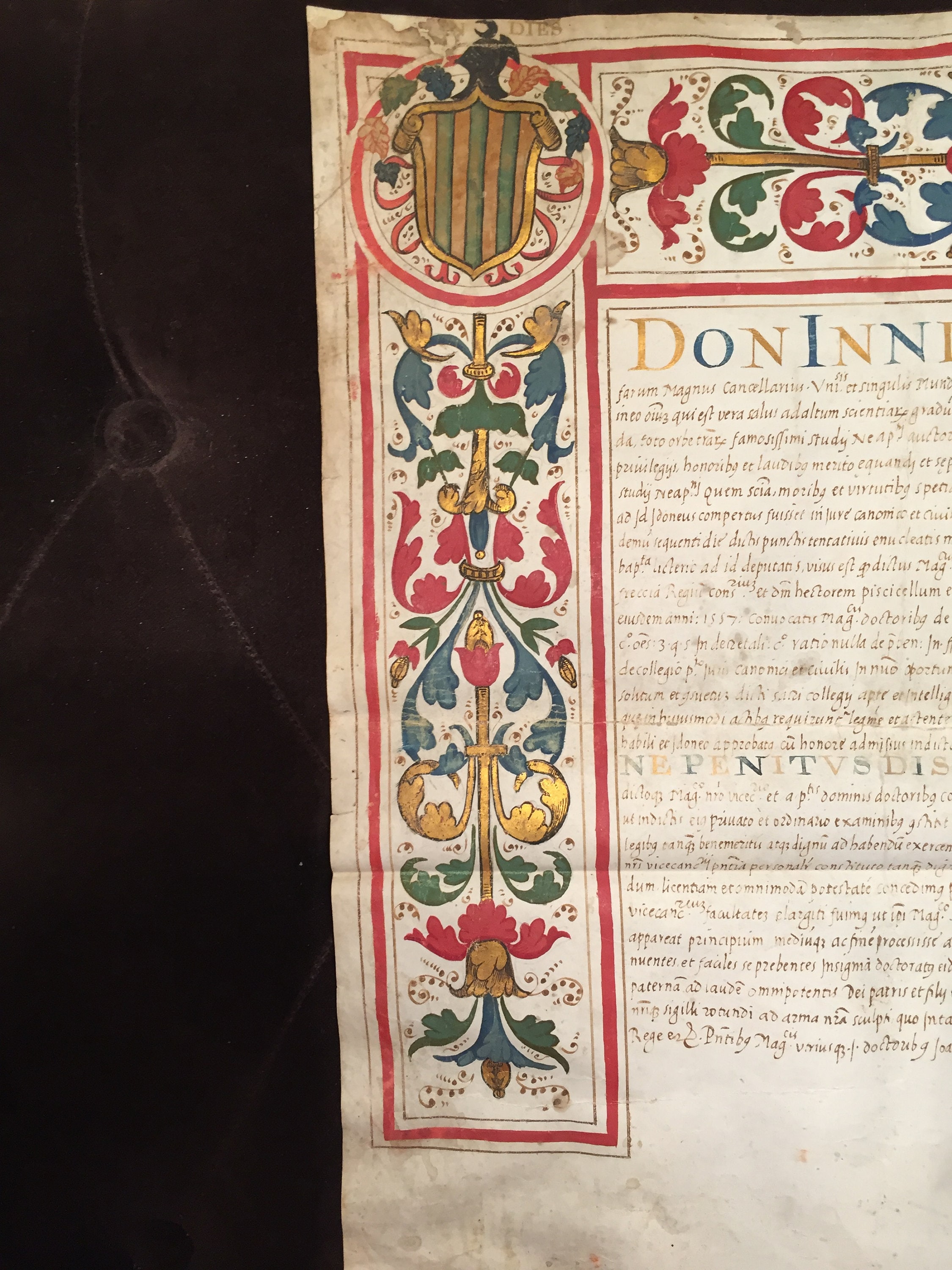 Medieval Illuminated Manuscript Dated 1557 Hand Painted With Gold Leaf ...