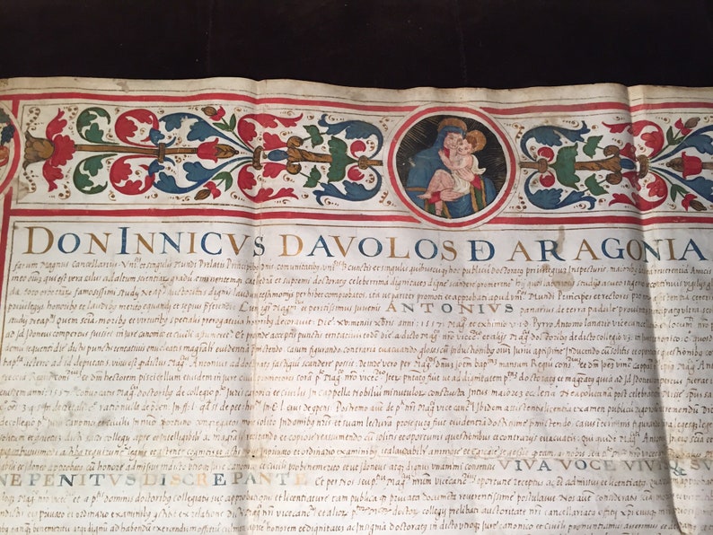 Medieval Illuminated Manuscript Dated 1557 Hand Painted With Gold Leaf ...