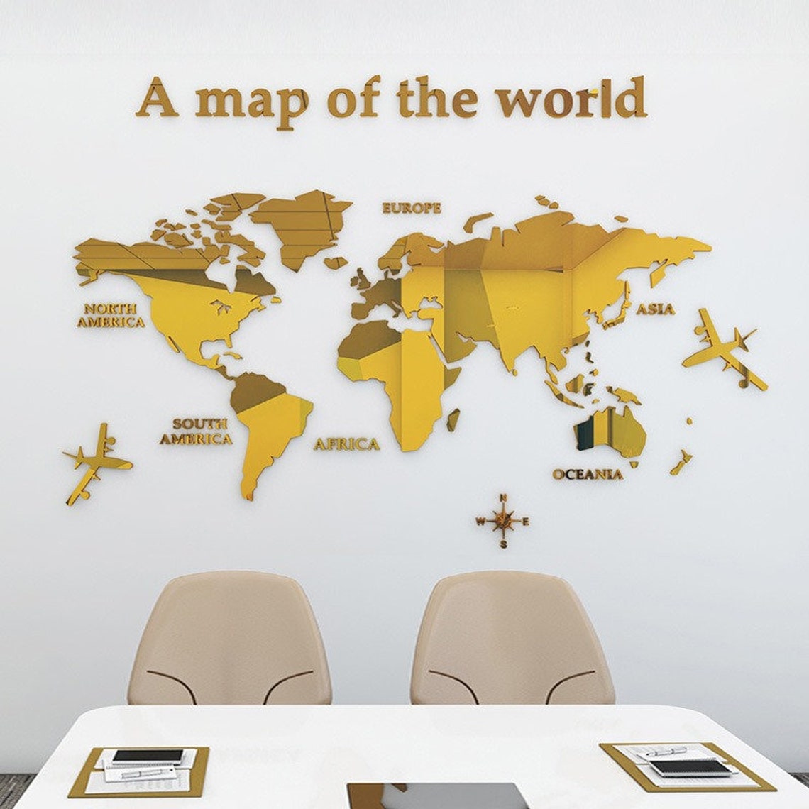 World Map , 3D Map , Anniversary Gift , Mother's Day , Wall Art , Home ...