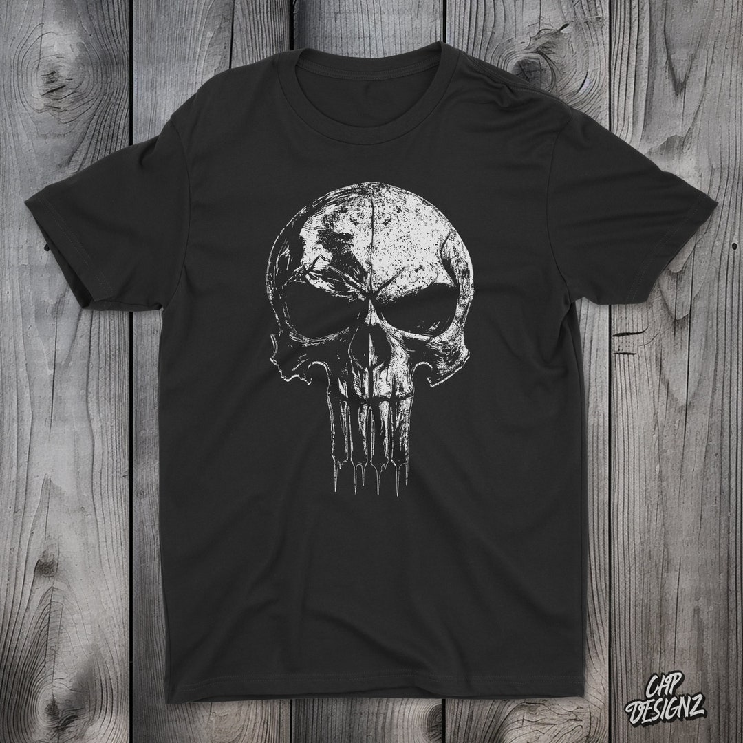 Skull Graphic Tee, Grunge Skull T-shirt, Gothic Skull Shirt, Edgy ...