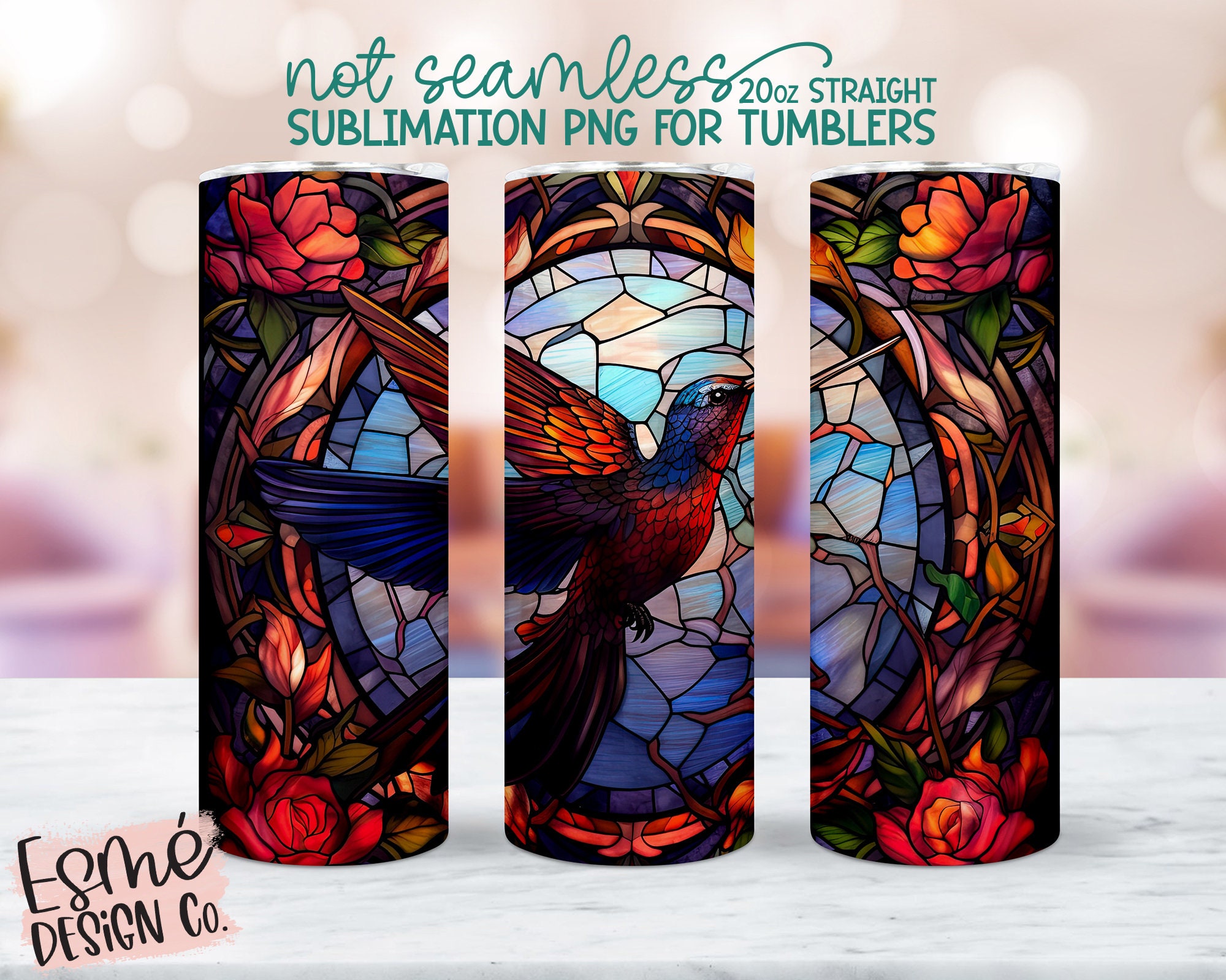Hummingbird Sublimation Design for 20 Oz Straight Tumbler - Etsy