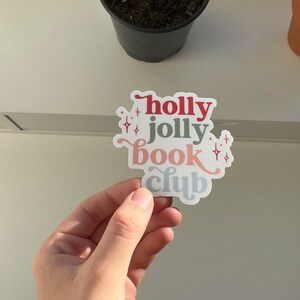 Holly Jolly Book Club Sticker, Christmas Book Lovers Sticker, Kindle ...