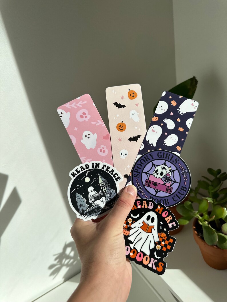 Spooky Bookish Bundle Pack 6 Items (3 Halloween Bookmarks and 3 ...