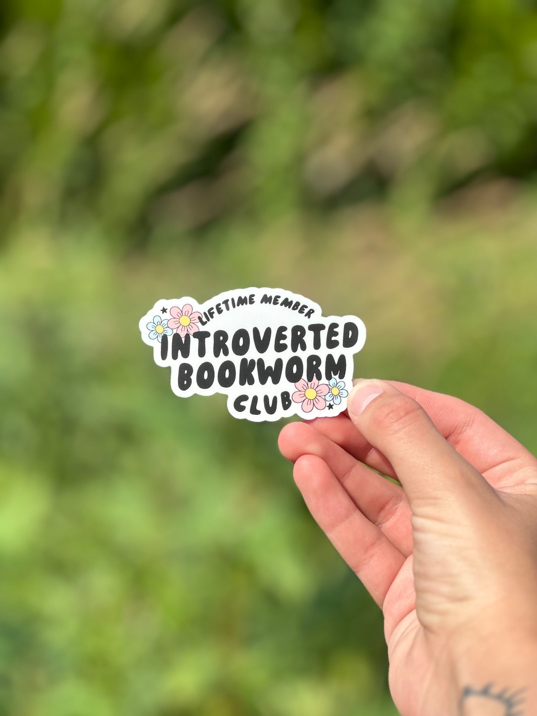 Introverted Bookworm Club Sticker, Reading Sticker, Cute Bookish ...