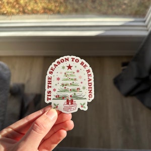 Pack of 18 Holiday Bookish Stickers, Christmas Stickers, Xmas Book ...
