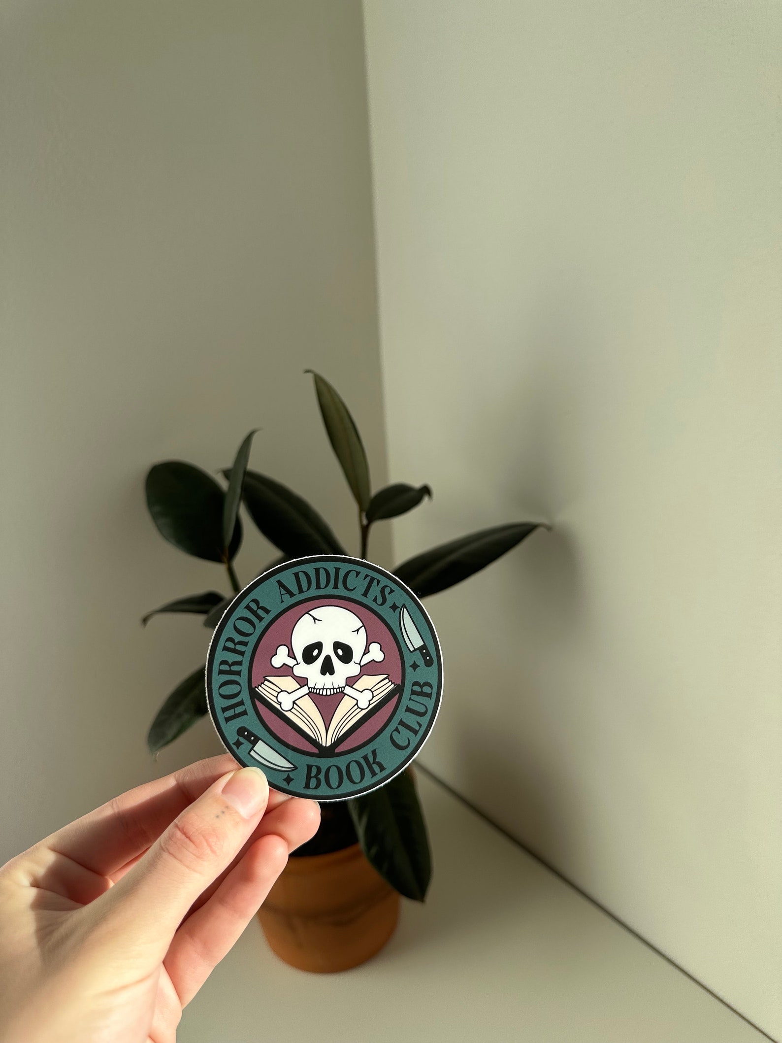 Horror Addicts Book Club Sticker, Thriller Book Club, Horror Readers ...