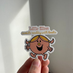 Little Miss Avoids Reality With Books Sticker, Little Miss Sticker ...