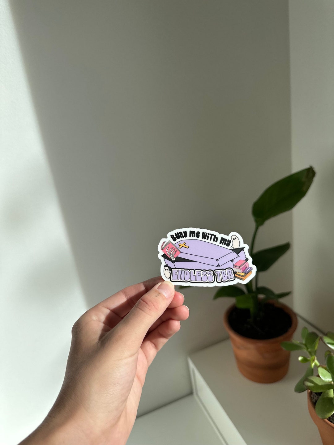 Bury Me With My Endless TBR Sticker, Cute Halloween Reading Sticker ...