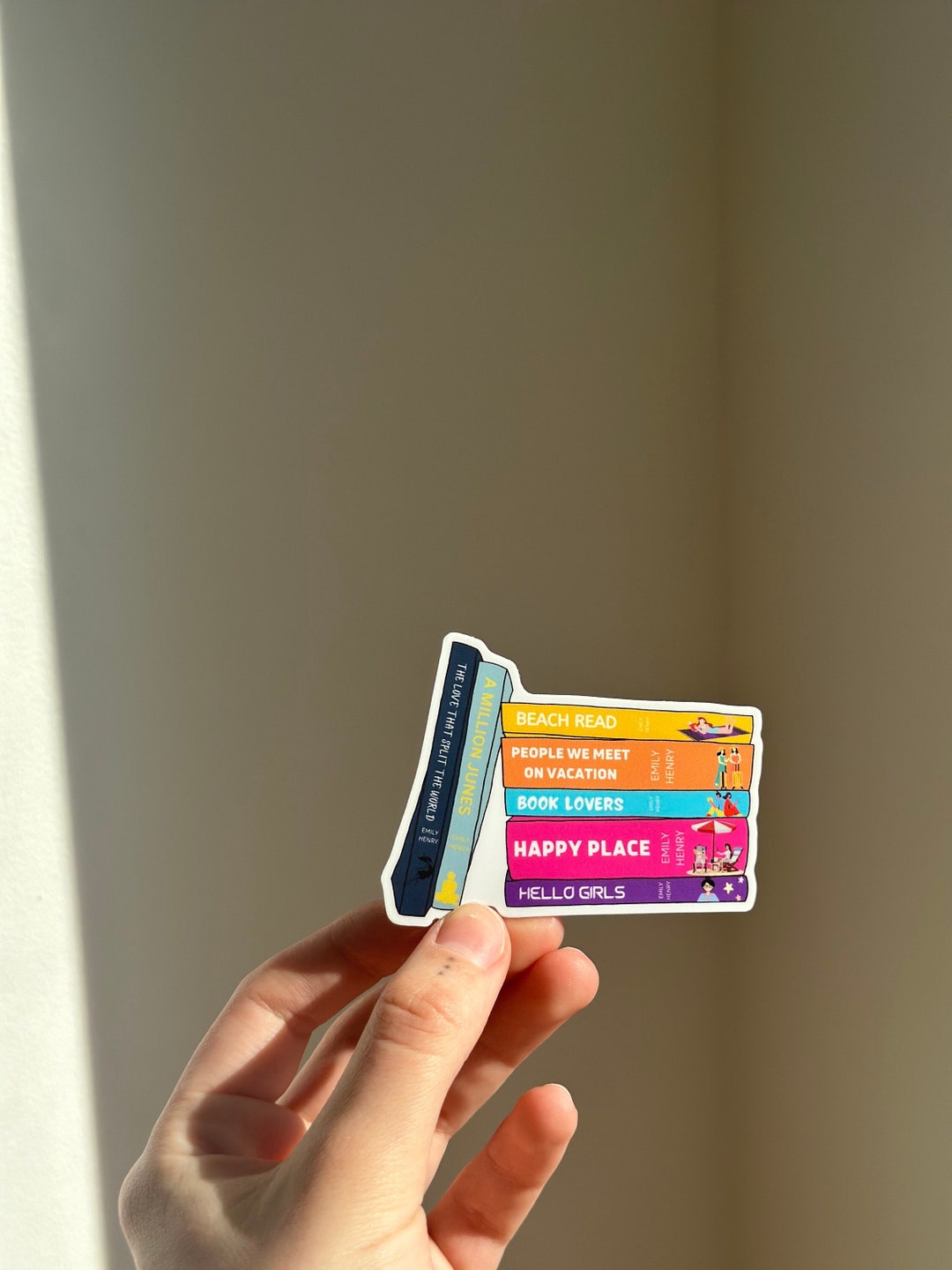 Emily Henry Book Stack Sticker, Book Lovers Emily Henry, Beach Read ...