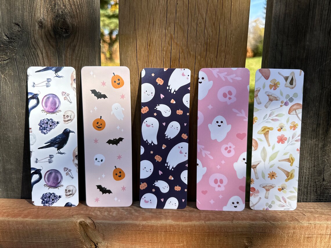 Spooky Bookish Bookmarks Bundle Pack of 5 | Cute Ghosties, Halloween ...