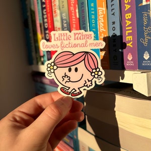 Little Miss Loves Fictional Men Sticker, Little Miss Sticker, Obsessed ...