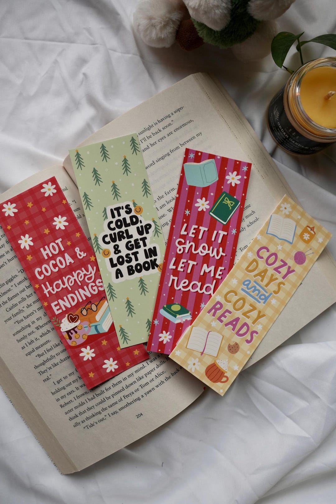 Cozy Reading Season Bookmarks, Holiday Stationary for Readers - Etsy