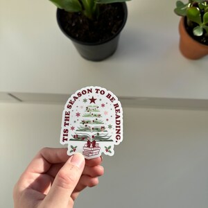 Tis the Season to Be Reading Sticker, Christmas Book Lovers Sticker ...