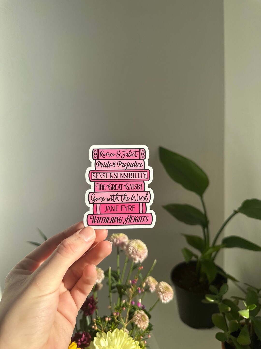 Classic Novels Book Stack Sticker, Romance Reader Sticker, Bookish ...