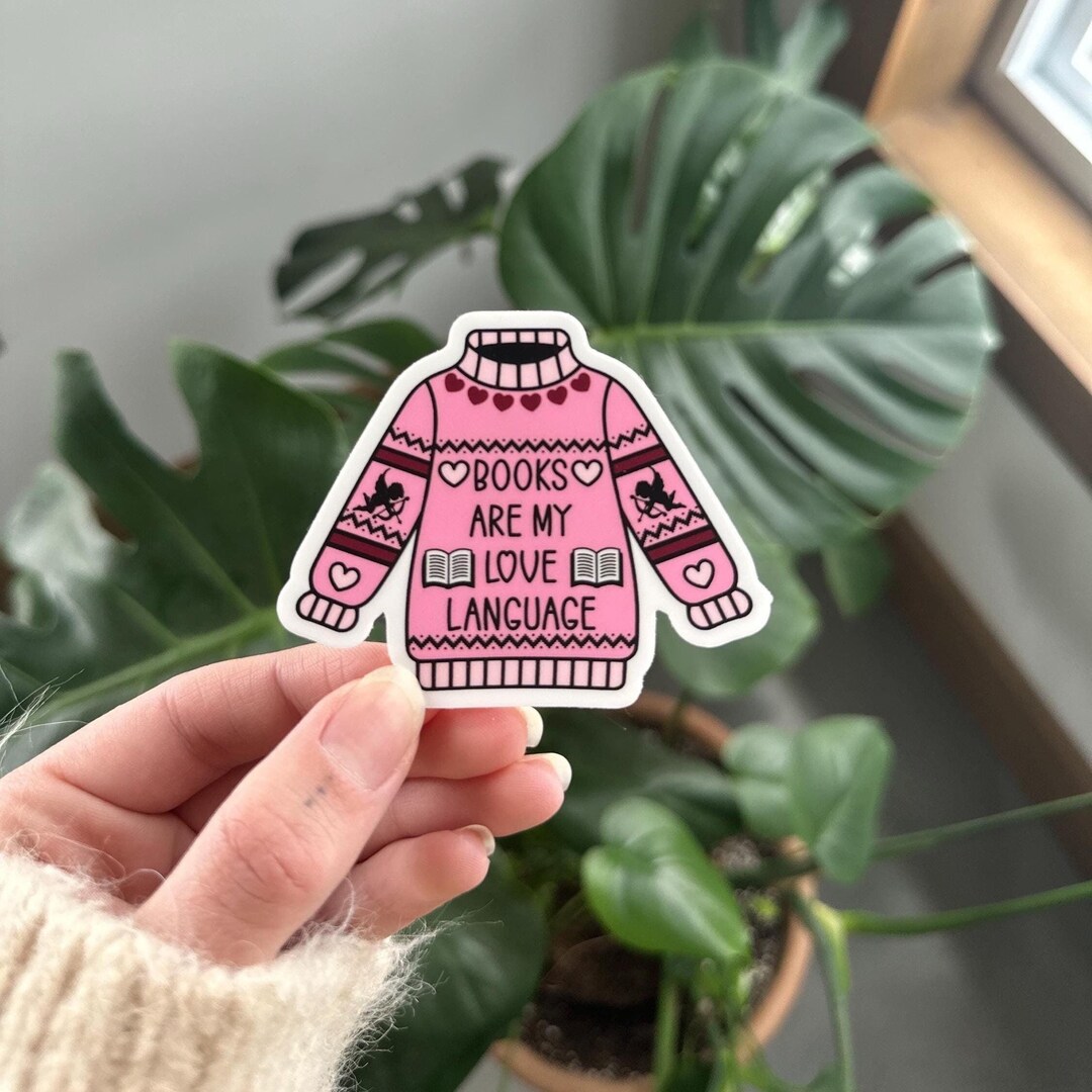 Books Are My Love Language Sticker, Book Lovers Sticker, Cute Bookish ...