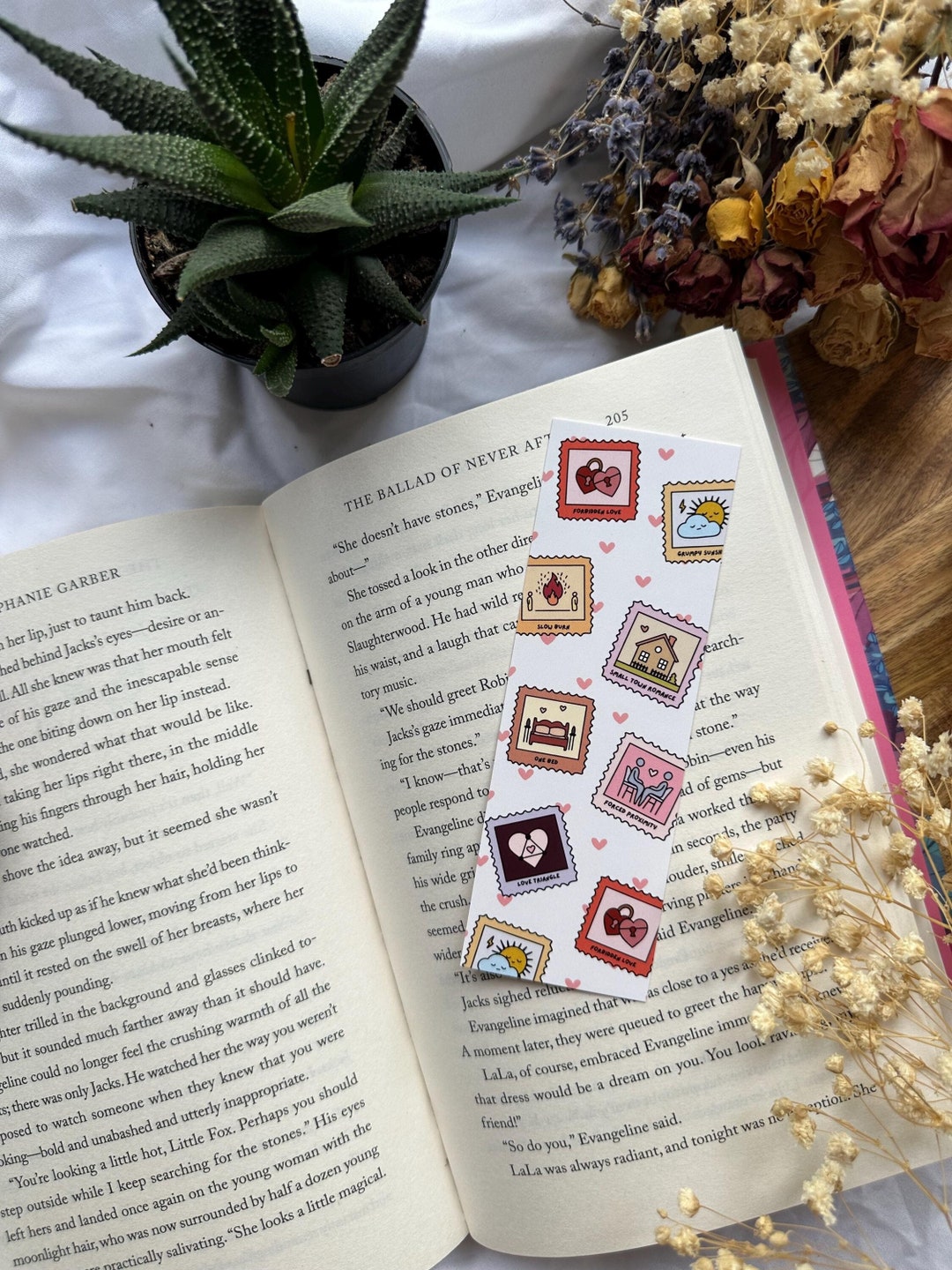 Bookish Tropes Stamp Bookmark, Cute Bookmarks for Readers, Bookworm ...
