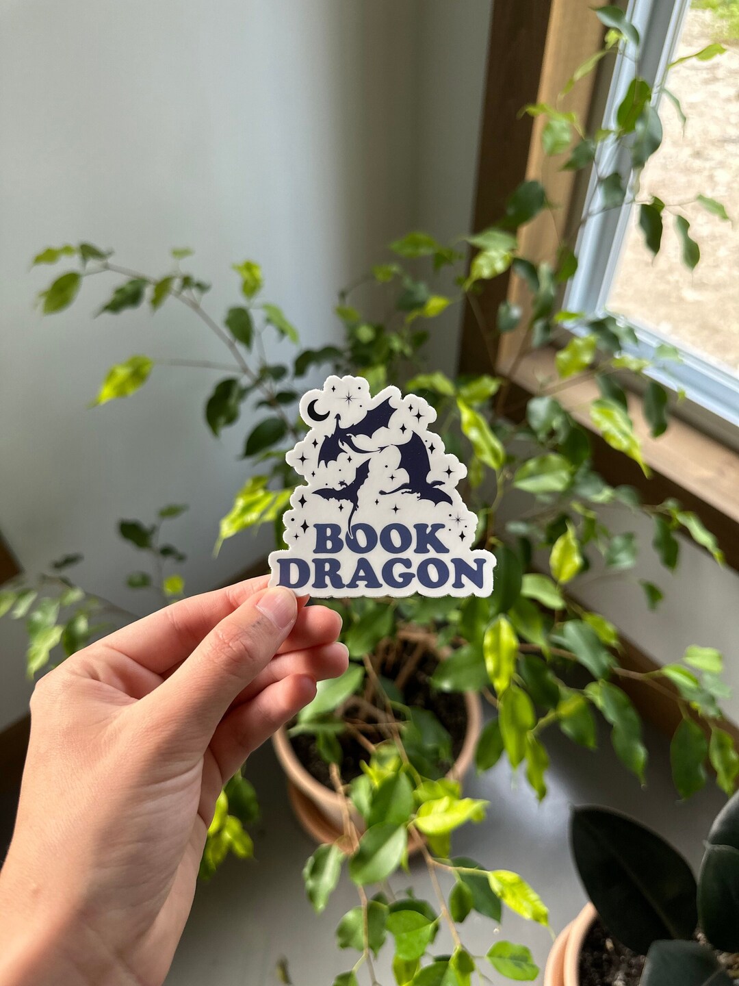 Book Dragon Sticker, Romantasty Sticker, Reading Sticker, Dragon Book ...