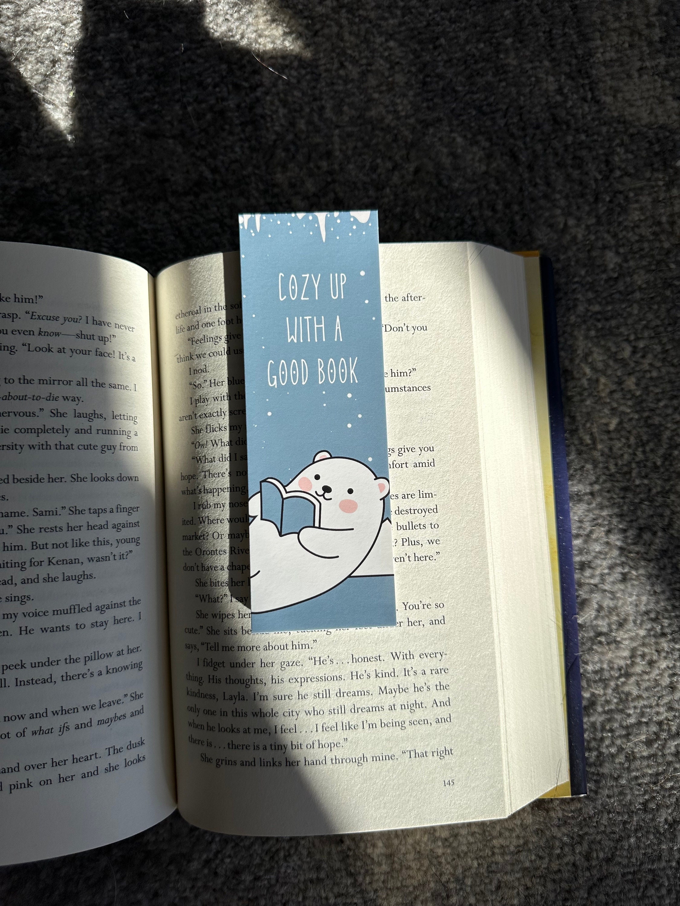 Cozy up With a Good Book Bookmark, Holiday Bookmarks, Cute Bookmarks ...