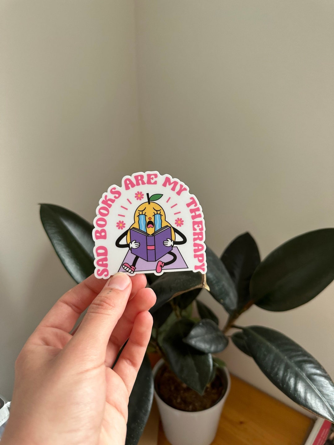 Sad Books Are My Therapy Sticker, Bookish Sticker, Reading Sticker ...