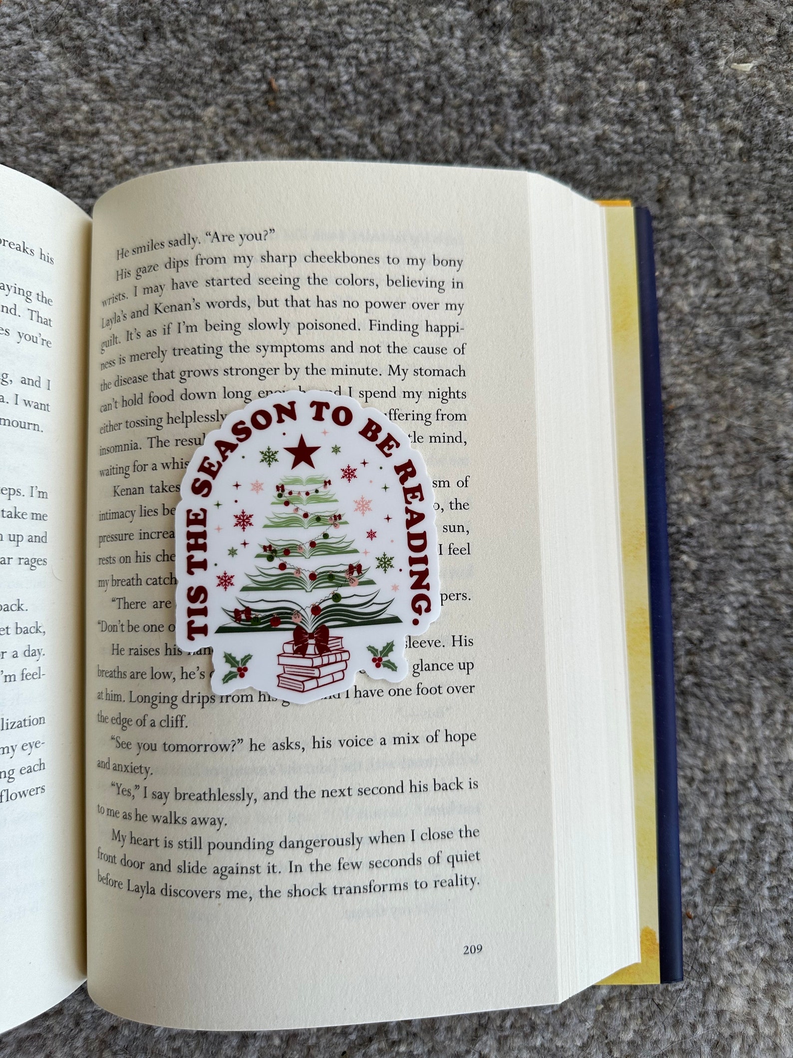 Tis the Season to Be Reading Sticker, Christmas Book Lovers Sticker ...