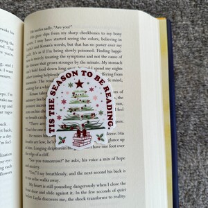 Tis the Season to Be Reading Sticker, Christmas Book Lovers Sticker ...
