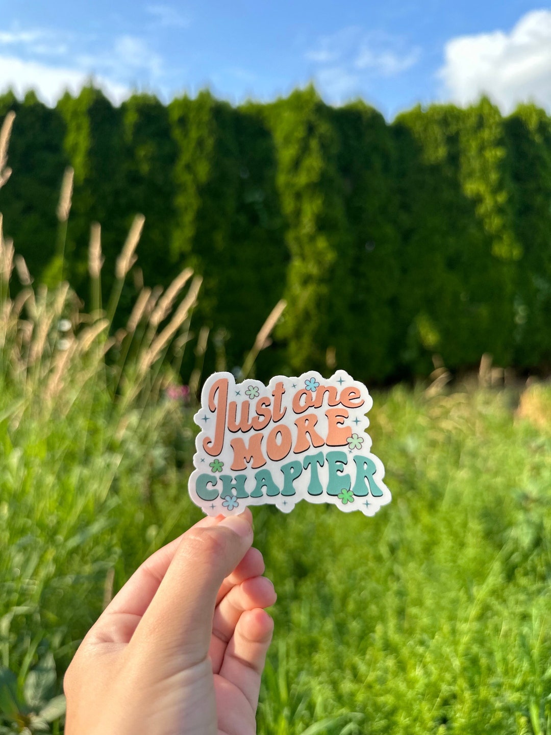 Just One More Chapter Sticker, Book Obsessed, Bookish Sticker, Cute ...