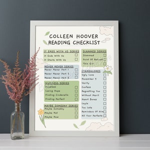 Colleen Hoover Reading Checklist, Printable Reading Checklist, Digital ...