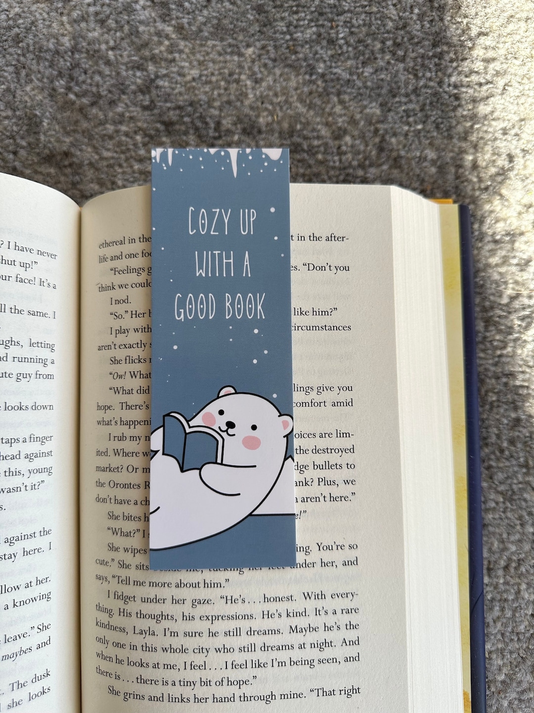 Cozy up With a Good Book Bookmark, Holiday Bookmarks, Cute Bookmarks ...