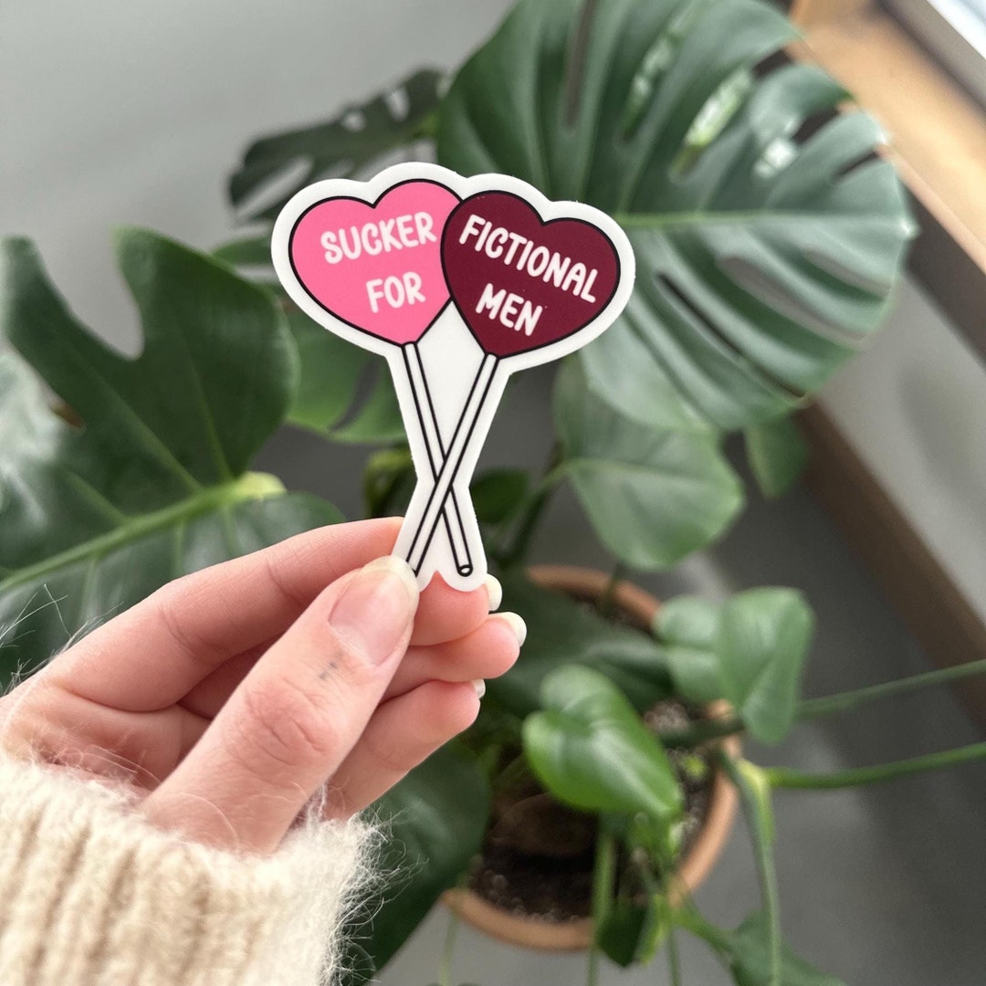 Sucker for Fictional Men Sticker, Book Lovers Sticker, Cute Bookish ...