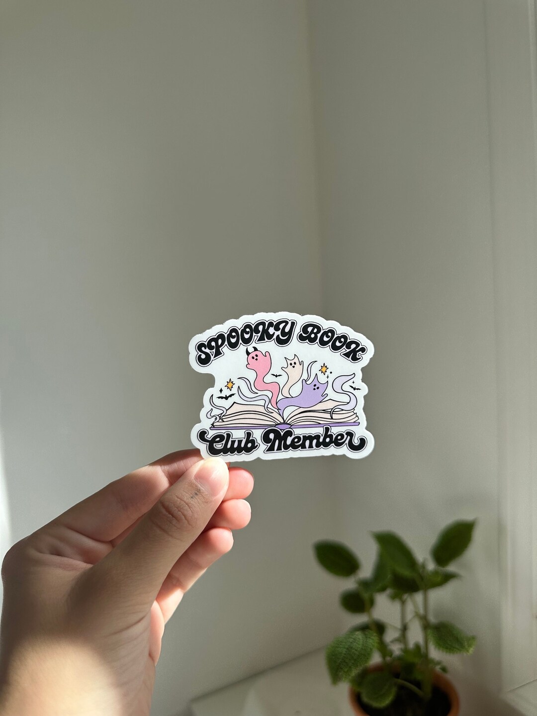 Spooky Book Club Member Ghostie Sticker, Fall Reading Sticker, Kindle ...