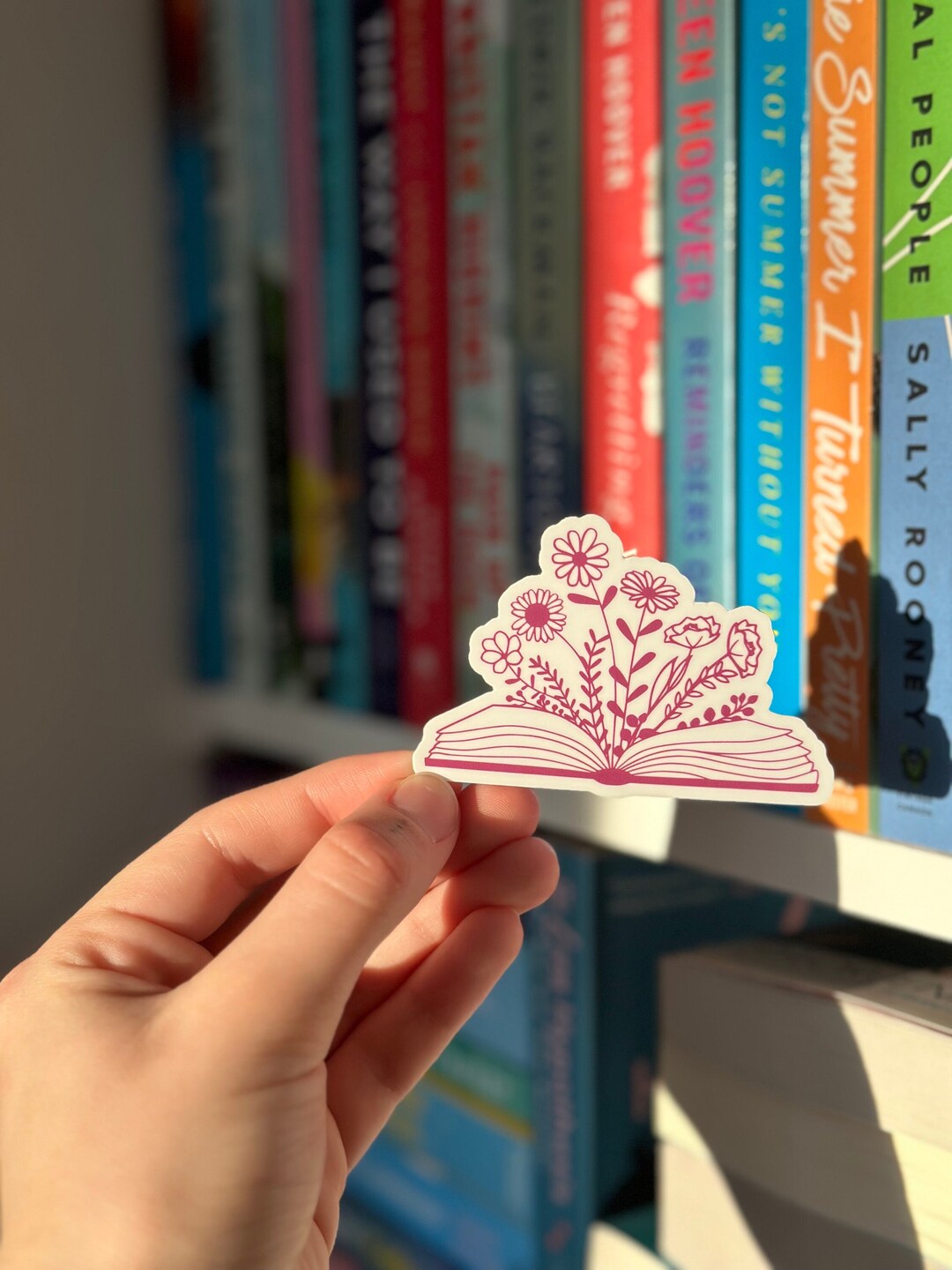 Floral Open Book Sticker, Cute Book Sticker, Floral Book Sticker, Book ...