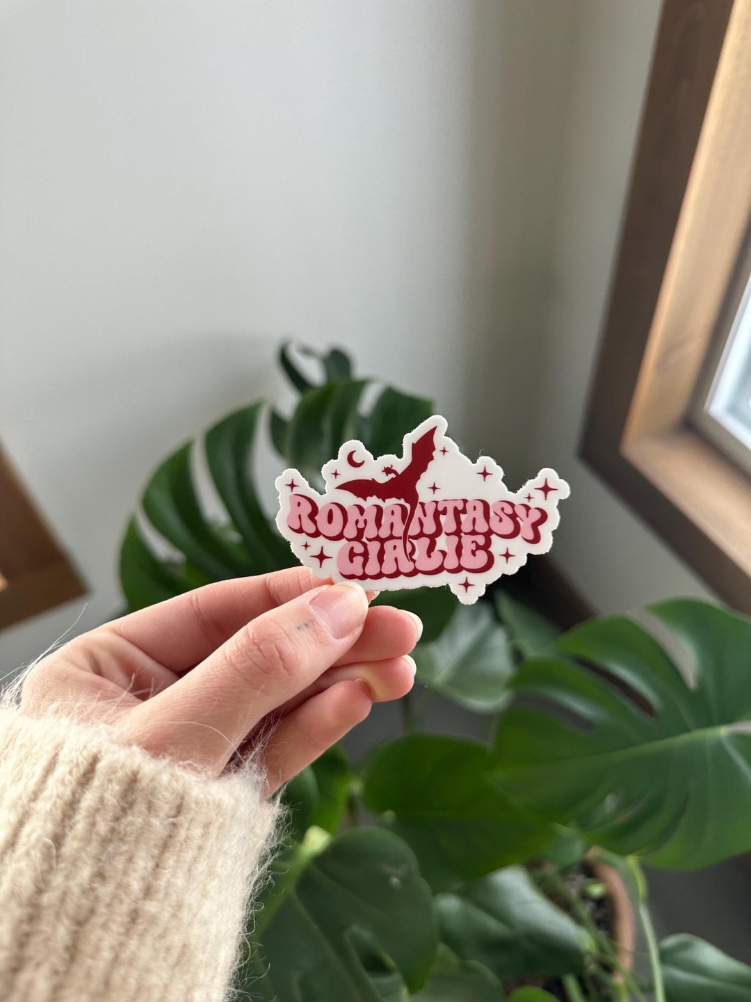 Romantasy Girlie Sticker, Book Lovers Sticker, Cute Dragon Bookish ...