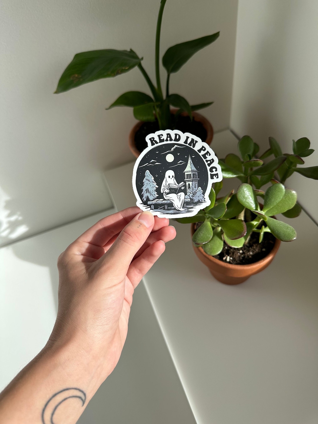 Read in Peace Sticker, Fall Reading Sticker, Kindle Sticker, Halloween ...