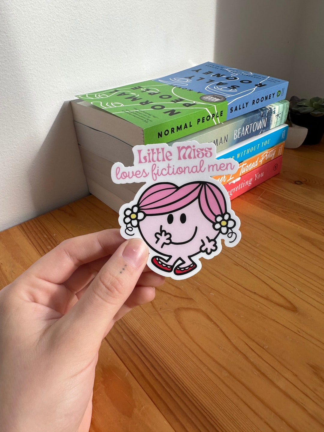 Little Miss Loves Fictional Men Sticker, Little Miss Sticker, Obsessed ...