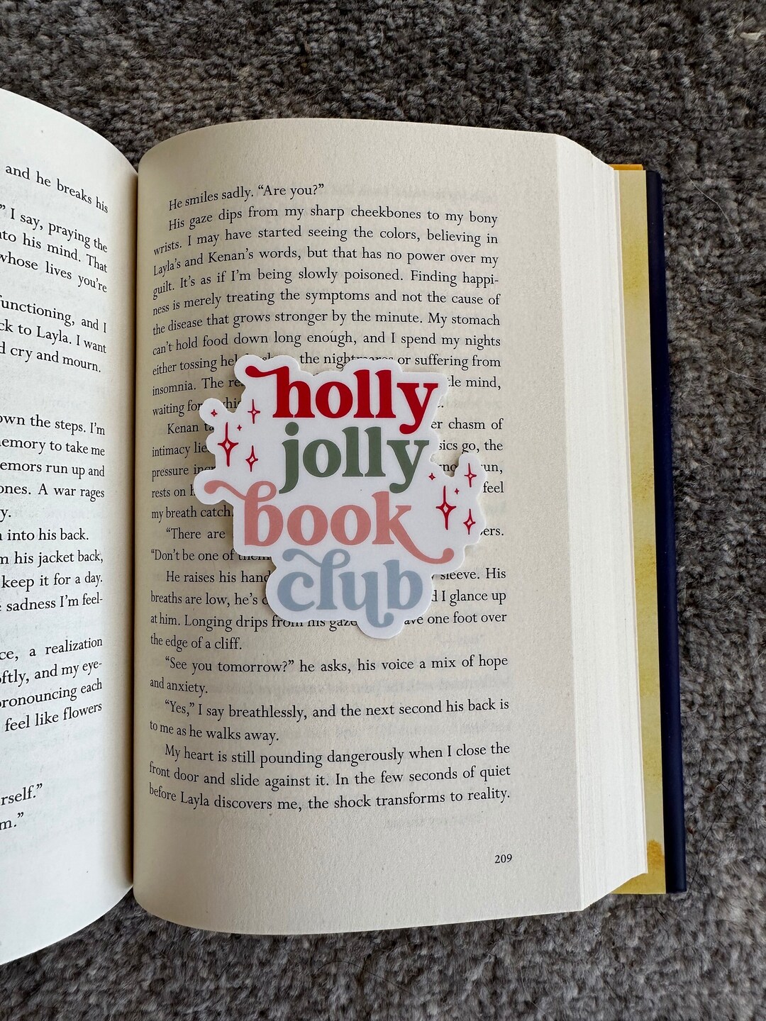 Holly Jolly Book Club Sticker, Christmas Book Lovers Sticker, Kindle ...