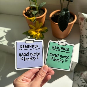 Reminder: Read More Books Sticker, Bookish Sticker, Reader Sticker ...