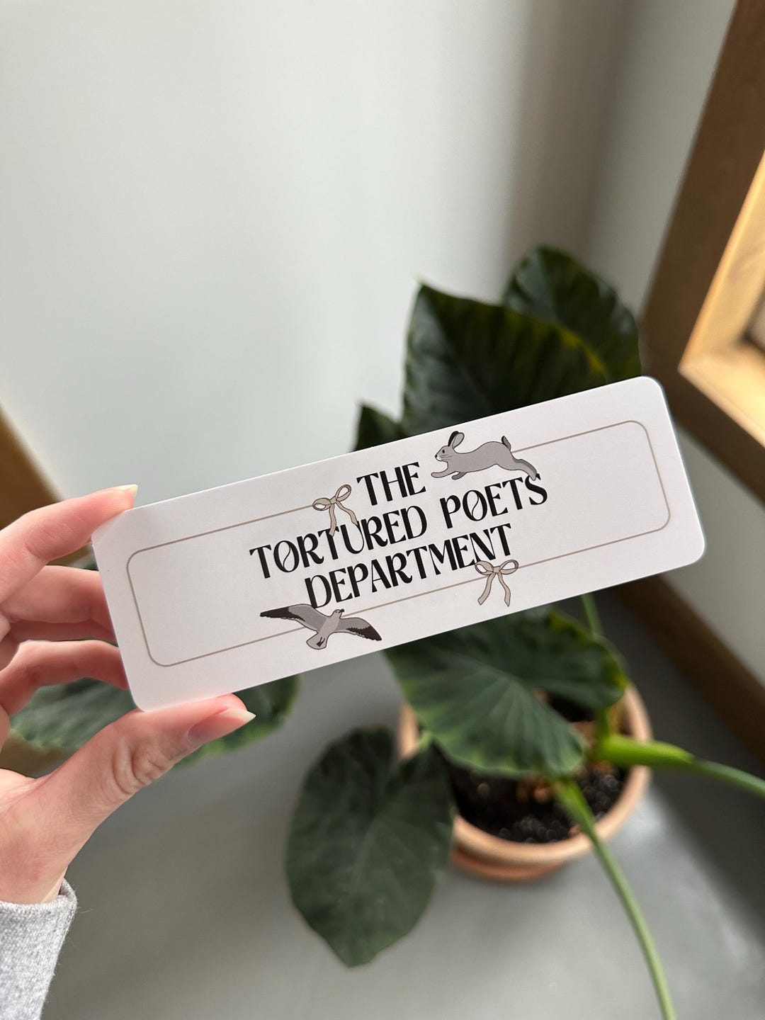TTPD Inspired Bookmark – White Bookmark With Bows, Bunny & Albatross ...