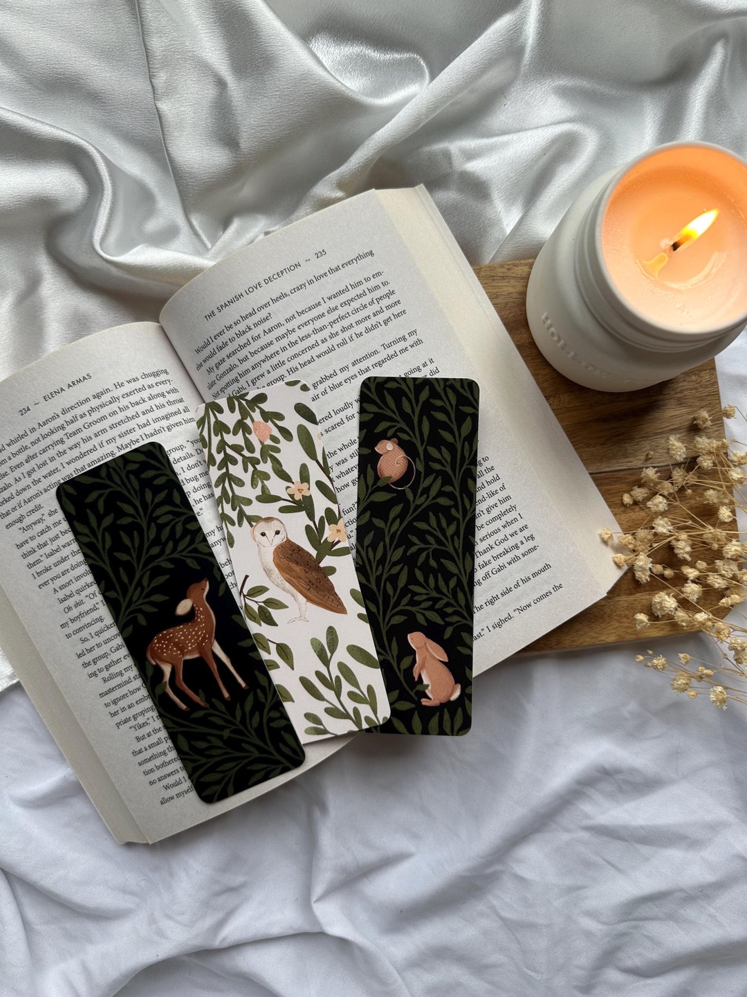 Whimsical Woodland Animals Bookmark, Deer Bookmark, Owl Bookmark, Bunny ...