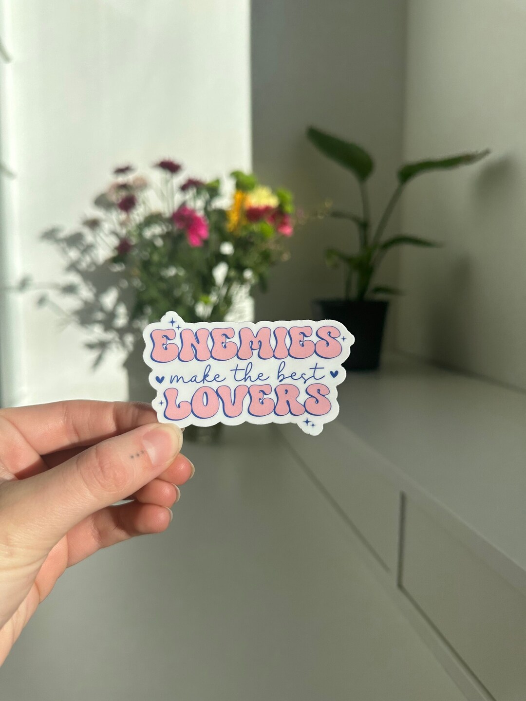 Enemies Make the Best Lovers Sticker, Enemies to Lovers Trope, Bookish ...