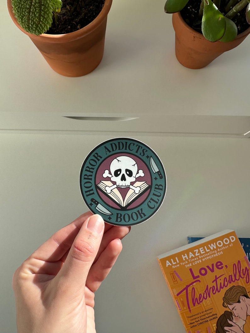 Horror Addicts Book Club Sticker, Thriller Book Club, Horror Readers ...