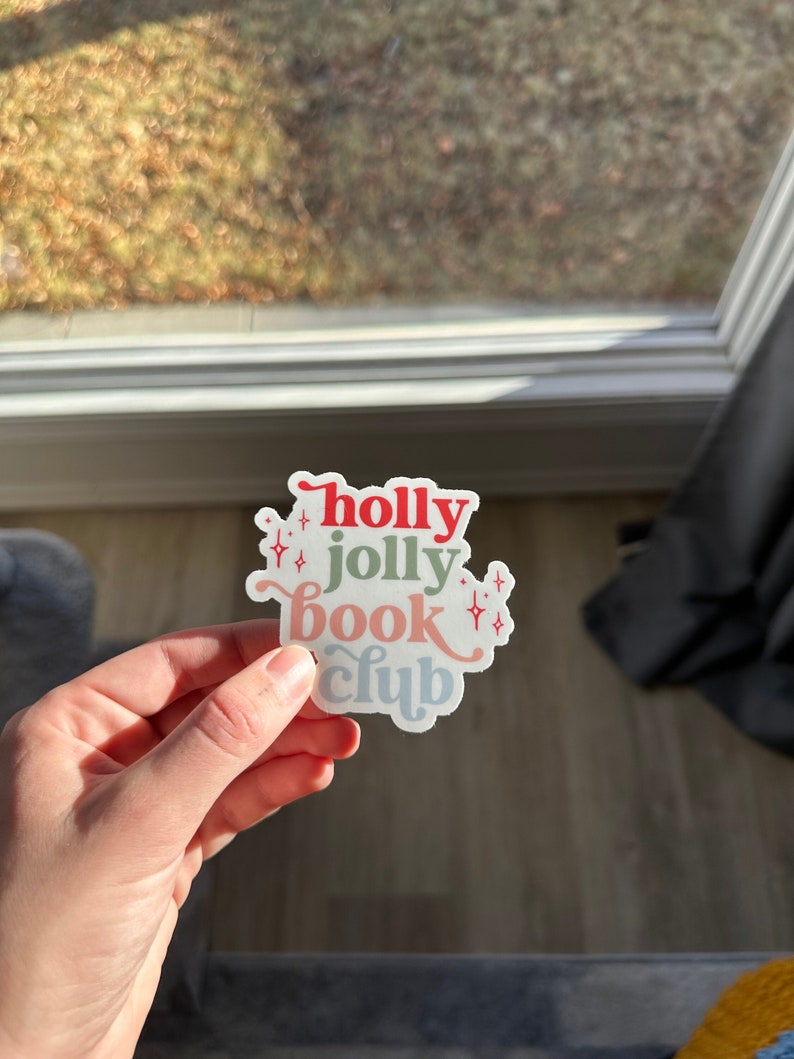 Holly Jolly Book Club Sticker, Christmas Book Lovers Sticker, Kindle ...