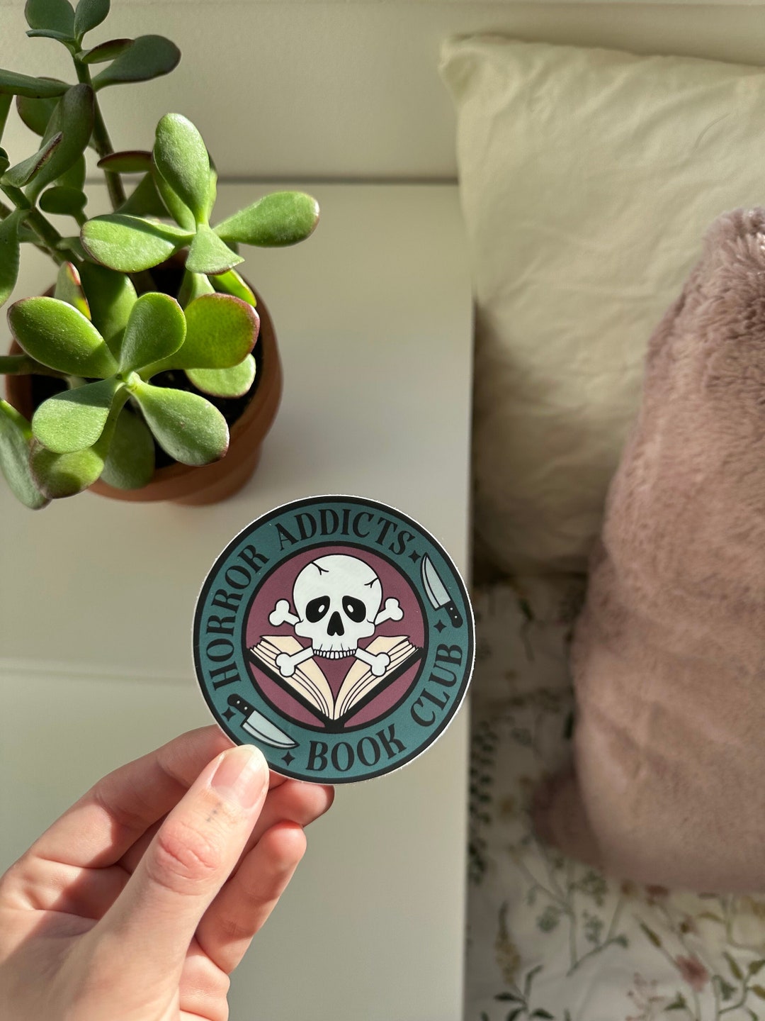 Horror Addicts Book Club Sticker, Thriller Book Club, Horror Readers ...