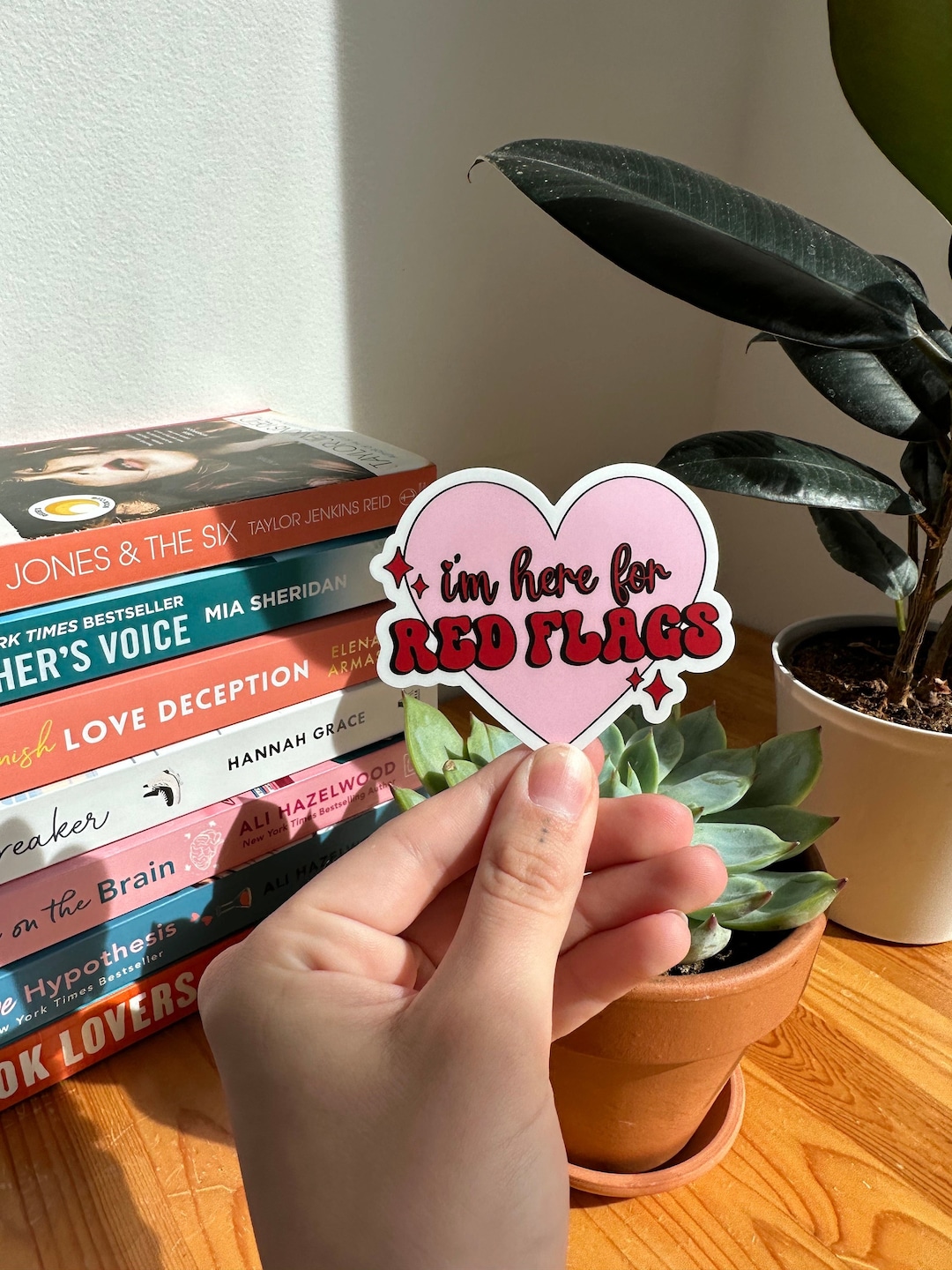 I’m Here for Red Flags Sticker, Book Lovers Sticker, Bookish Sticker ...