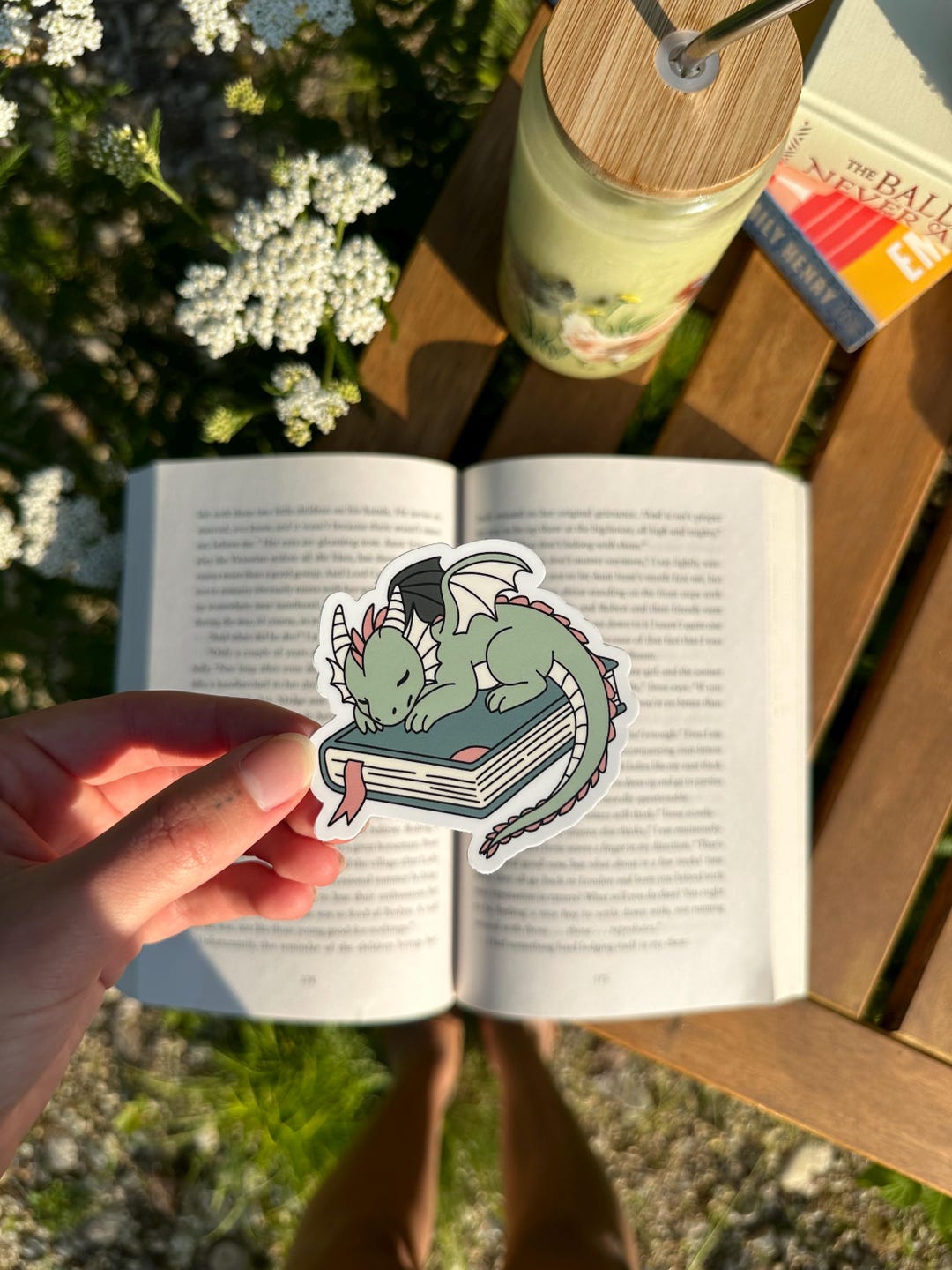 Sleeping Dragon Sticker – Cute Fantasy Book Lover Vinyl, Cozy Dragon ...