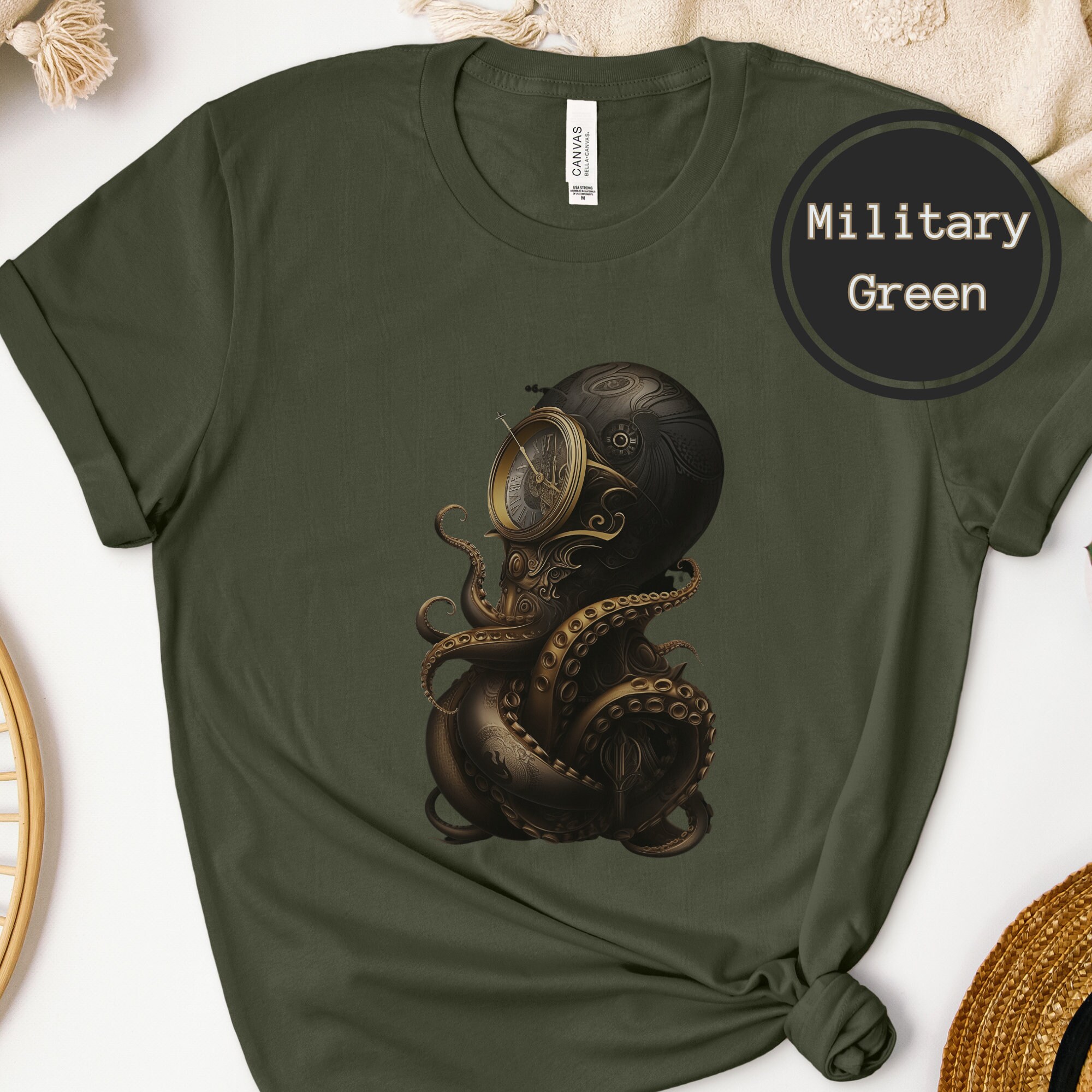 Octopus Japanese Calligraphy T-shirt, Gyotaku Traditional Art, Japan ...